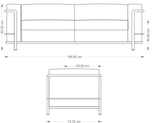 LC3_sofa_technical_drawing - steelform | the best reproductions of ...